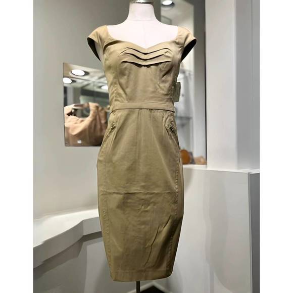 Byron Lars | Dresses | New Byron Lars Zipback Cap Sleeve Dress In Dune ...